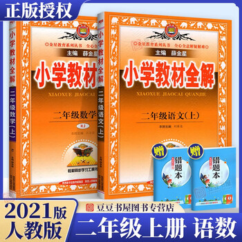 可选】薛金星小学教材全解二年级上下册全套教材解读课本同步教辅资料 上册语文数学人教版【2本】