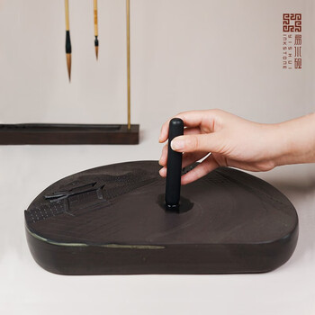 多功能文房四宝书法专用易水砚书法绘画磨墨砚台摆件礼品收藏砚天然原石老坑端砚礼品随形砚《春度玉关》