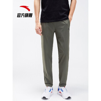 【安踏95025704】安踏 ANTA 官方旗舰男运动长裤秋针织直筒休闲长裤修身男运动裤 暗军绿-3 S(男165)【行情 报价 价格 评测】-京东