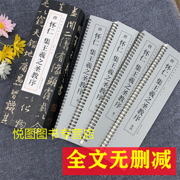 唐怀仁集王羲之圣教序经典碑帖近距离临摹卡全4册行书书法毛笔练字帖原碑帖附旁注洪亮主编安徽美术出版社