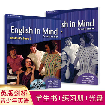 进口原版 剑桥English in mind中学英语KET/PET考试官方备考教材  第二版剑桥EIM青少版外国语学校专用教材 3级 课本+练习册+cd(PET)