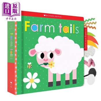 英文原版 Farm Tails 农场动物的尾巴 纸板书 触摸书 学乐 幼儿趣味动物启蒙认知绘本