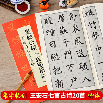 柳公权玄秘塔碑集字古诗 王安石七言 翰墨诗词大汇 柳体楷书集字帖书法米字格毛笔练字帖 安徽美术出版社