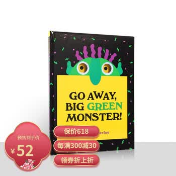 儿童英文原版绘本Go Away Big Green Monster走开大绿怪廖彩杏吴敏兰推荐洞洞书