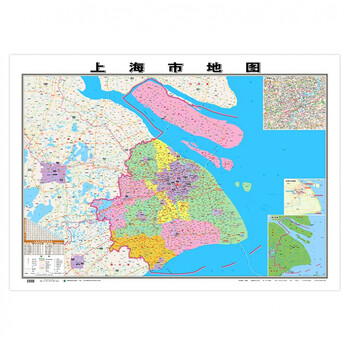 【95%次日达】2020全新版 上海市地图贴图 约1.1*0.8米 双面覆膜防水 高清印刷 信息资料