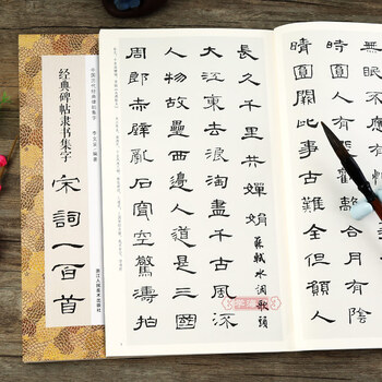 碑帖隶书集字宋词一百首 收录古代隶书碑帖 集字古诗词毛笔书法作品集临摹教程 汉隶书字帖曹全碑乙瑛碑张