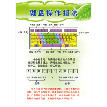 键盘功能分区图宣传画挂图海报电脑室布置展板墙贴画SCY50 SCY50-02 键盘操作指法 60*40厘米 覆膜PP贴纸