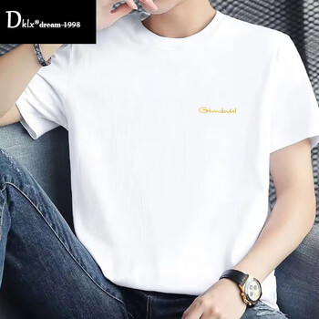DKLX轻奢品牌短袖T桖男装上衣夏装凉感打底印花情侣圆领ins棉宽松体恤 Gimcbuid-白色 4XL【推荐体重175-190斤】【图片 价格 品牌 报价】-京东