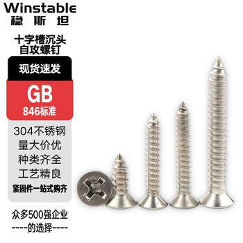【稳斯坦WSX177】稳斯坦 304不锈钢十字沉头自攻螺钉 ST5.5*60(100个) GB846平头全牙螺丝 WSX177【行情 报价 价格 评测】-京东