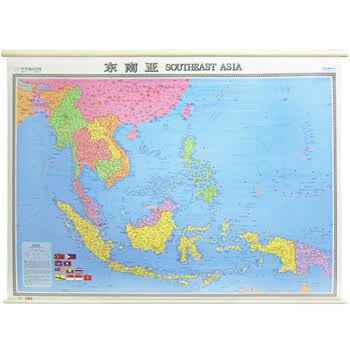 东南亚地图 中英文版挂图 1.2米*0.9米