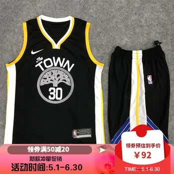 潮穿搭篮球服套装透气背心库里30号球衣真两件T恤情侣球服定制diy 黑色库里30上衣+短裤 M(身高145-155cm）