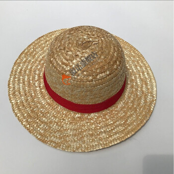 路飞的草帽 草帽男路飞春夏旅游遮阳动漫帽子夏季防晒黄色草编帽航海王道具帽2022新款 麦秆材质原色 31CM