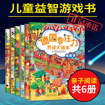 德国专注力养成大画本6册 经典亲子游戏图书注意观察力训练书 幼儿2-3-4-5岁逻辑思维儿童绘本迷宫