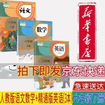 【天津除河西区外均适用】正版小学6六年级下册人教版部编版语文数学精通英语全套3本教材课本教科书