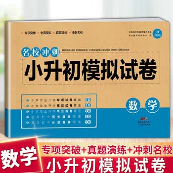 2020新版 名校冲刺小学毕业小升初数学模拟试卷 人版小学升学总复习六年级数学上下册 开心教育