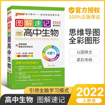 2022版绿卡图书图解速记高中生物人教版高中生物知识大全高中生物知识点口袋书高中生物知识清单高中生物