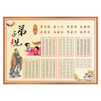 中国传统文化弟子规宣传画海报挂图中华国学教育校园文化挂画展板教室墙贴纸SCD SCD02 弟子规 30x40cm  PP覆膜贴纸