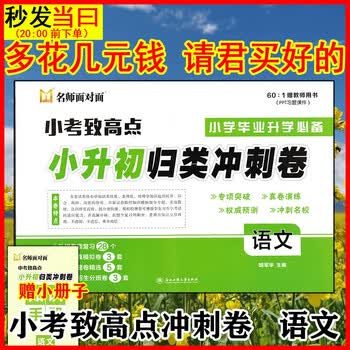 2022年 名师面对面小考致高点小升初归类冲刺卷语文数学英语 小学毕业升学必备人教版部编 【语文】小考致高点冲刺卷
