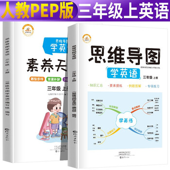 【讲练两本】思维导图学英语+英语核心素养天天练三年级上册人教版 三年级上册英语同步训练英语课外阅读课内阅读训练黄冈53
