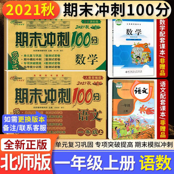 期末冲刺100分一年级上册语文人教版数学北师大版2021新一年级试卷单元期中测试卷练习册1年级