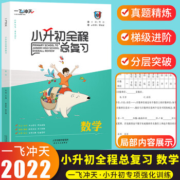 2022一飞冲天小升初全程总复习语文数学英语六年级小学升初中真题精编卷小升初考前冲刺复习辅导练习题册 总复习 数学