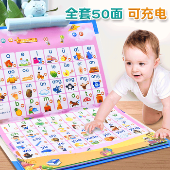 儿童有声挂图 幼儿启蒙早教图书拼音数字识字挂图 0-3岁婴幼儿有声书婴儿宝宝书本3-6岁两岁三岁手指点读会说话的有声书有声绘本读物认知小百科书籍