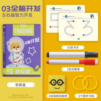 时光学书屋控笔训练卡小学生幼儿全套3盒儿童专注力益智玩具男女 Q35-【全脑开发】1盒体验装