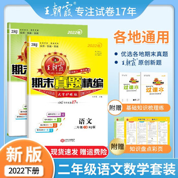 2022新武汉专版期末试卷王朝霞一二三四年级下册语文数学期末试卷研小学五六年级期末真题试卷期末总复习小学试卷 二年级语文+数学（人教版）精编