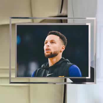【勇士球迷】NBA库里相框含6寸照片可定制汤普森水花兄弟玻璃摆台画框简约精致 库里9 6寸
