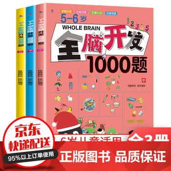 5-6岁 全脑开发1000题（全3册）儿宝宝儿童益智早教思维