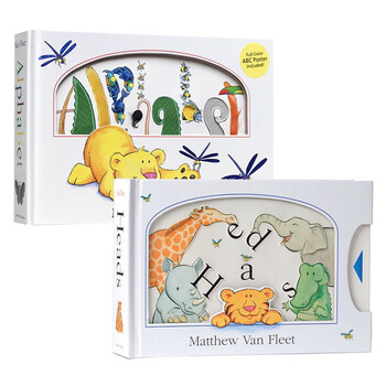 绘本字母头部Matthew Van Fleet Alphabet Heads 2册套装纸板书儿童
