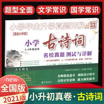 古诗词小升初真题训练卷 小学三四五六年级练习资料  真题与详解  专项训练试卷 古诗词小学生常备