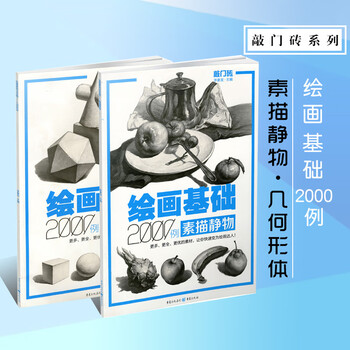 【】2册 敲门砖系列绘画基础素描静物2000例+绘画基础2000例几何形体简单易懂入门初级零