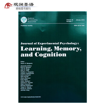 【单期可选】Journal of Experimental Psychology 实验心理学学习记忆 2019年1月刊