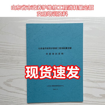 山东省市政养护维修工程消耗量定额交底培训资料 山东省工程建设标准造价中心