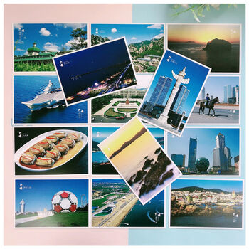 雅迎 全国城市旅行风景明信片 北京贵州青海四川 湖南深圳西安青岛贺卡 15张明信片 大连