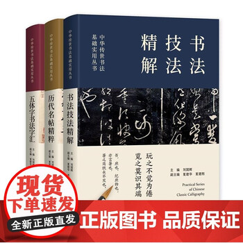 【】全套3册 中国传世书法技法精解+书法字典+历代名帖鉴赏 楷书行书隶篆草书培训教程