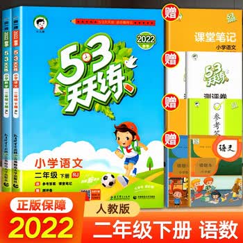 2022新版53天天练二年级下语文数学人教版RJ一课一练曲一线正版授权中小学教辅5.3天天练小学二年级下册试卷练习册5+3小儿郎系列