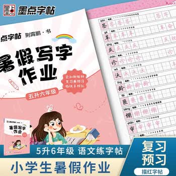 墨点字帖 五年级练字帖小学生暑假写字作业寒假天天练五年级升六年级字帖硬笔书法练字本墨点字帖楷书小学儿童语文课本同步专项训练正楷字帖
