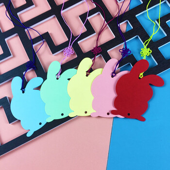彩色空白书签纸质diy材料学生手工制作幼儿园儿童手绘创意小礼物 5色幸运兔30张加彩色中国结
