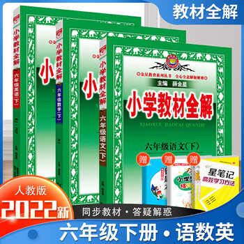 可单买/2022年新版教材全解六年级 下册 语文数学英语 人教版