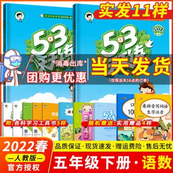 2022新版53天天练五年级下册人教版语文数学五年级下语文数学同步练习册五年级下册试卷人教版五三天天练五年级下