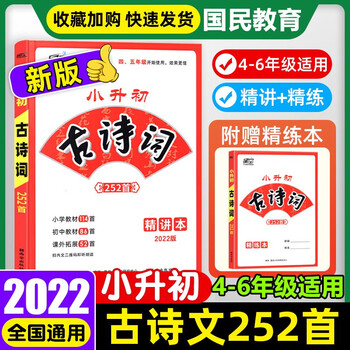 2022小升初古诗词252首 星空教育专项训练大全集 阅读训练  全解四五六年级古诗词