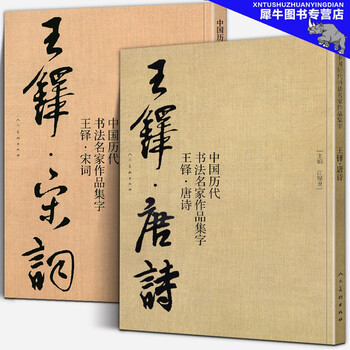 【大尺寸2册】王铎集字唐诗+宋词 中国历代书法名家作品集字行书诗卷临摹教程楷行草毛笔书法作品字帖临摹