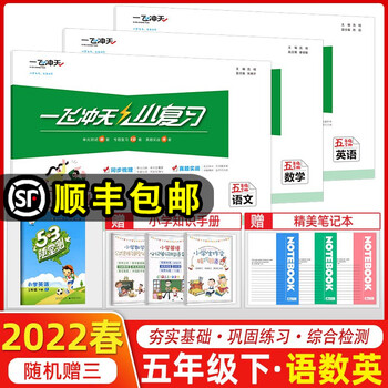 2022春季 天津一飞冲天小复习五年级下册语文数学英语全3本人教版 天津五年级下册教材同步单元卷期中卷期末卷