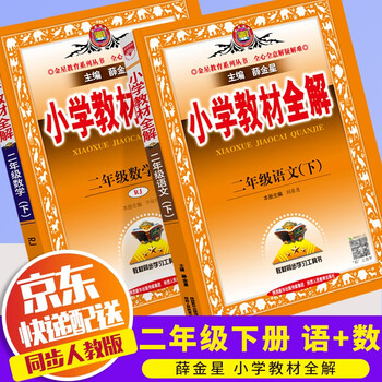 【科目自选】2022薛金星小学教材全解二年级下册部编人教版2年级下课本同步教材解读练习册辅导书 二年级下册 语文+数学 人教版