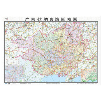 2022年 中国分省地图 107*76厘米 无折痕版 覆膜防水墙贴挂图 广西地图