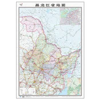2022年 中国分省地图 107*76厘米 无折痕版 覆膜防水墙贴挂图 黑龙江省地图