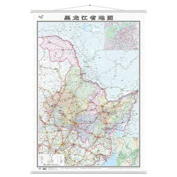 2022年新 黑龙江省地图 高清覆膜挂图 1.1米*0.8米 带挂杆