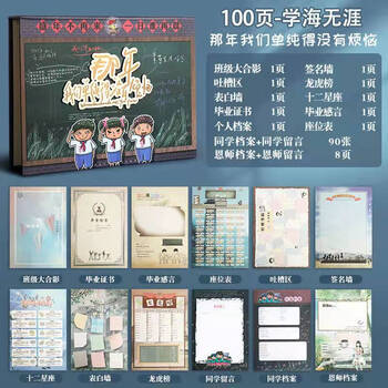 100页红同学录个性创意小学生六年级毕业纪念册古风初中生男生 【100张】我们没有烦恼 【赠笔2支】